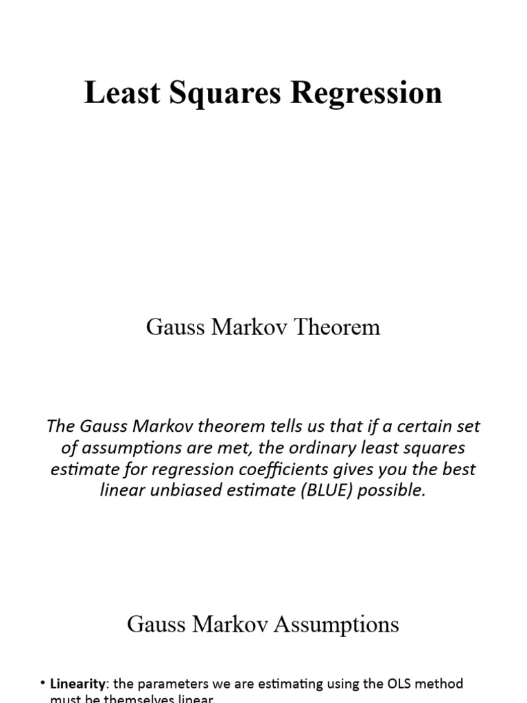 Lecture-2 Least Squares Regression | PDF | Ordinary Least Squares ... Lecture-2 Least Squares Regression | PDF | Ordinary Least Squares ...
