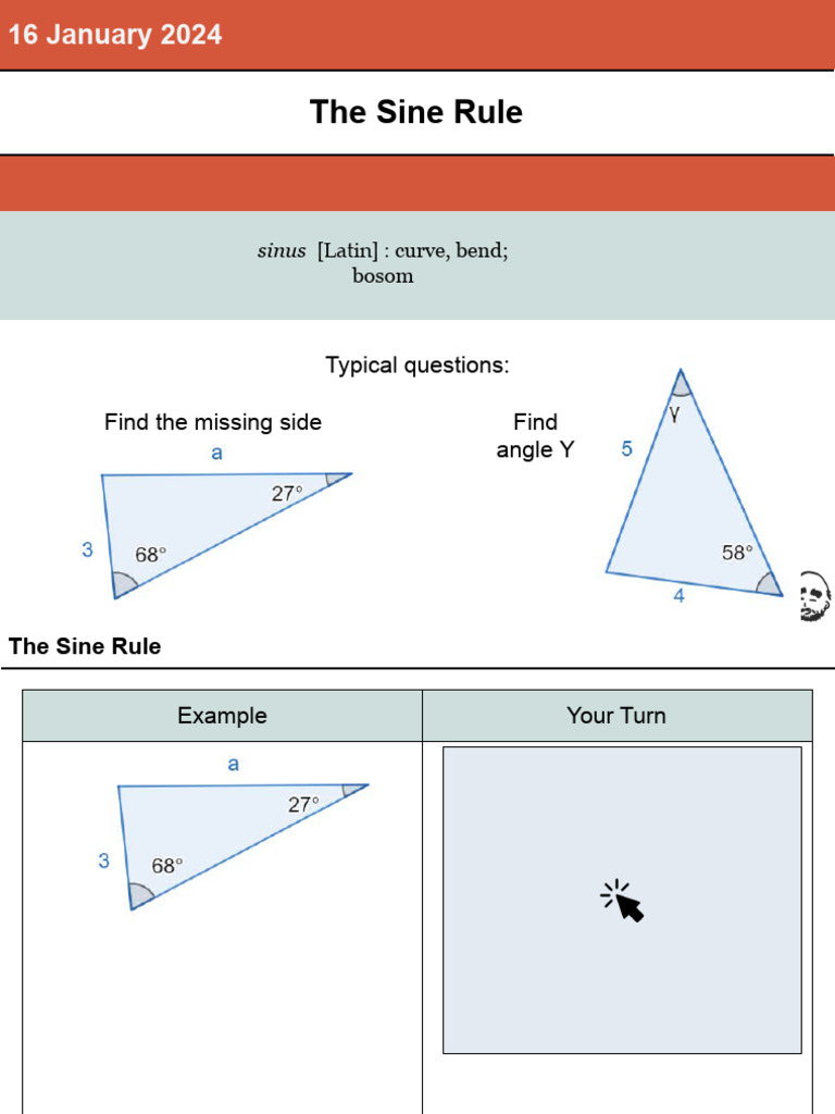 The Sine Rule | PDF | Home & Garden | Science & Mathematics