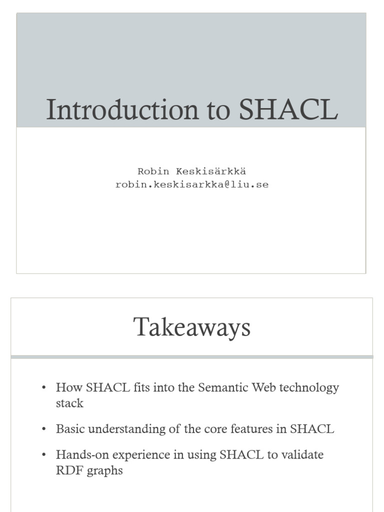 Introduction To SHACL | PDF | Resource Description Framework | Computing