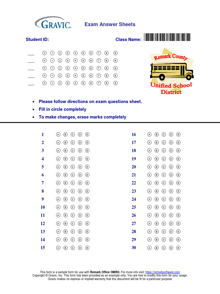 30 Question Answer Sheet | PDF