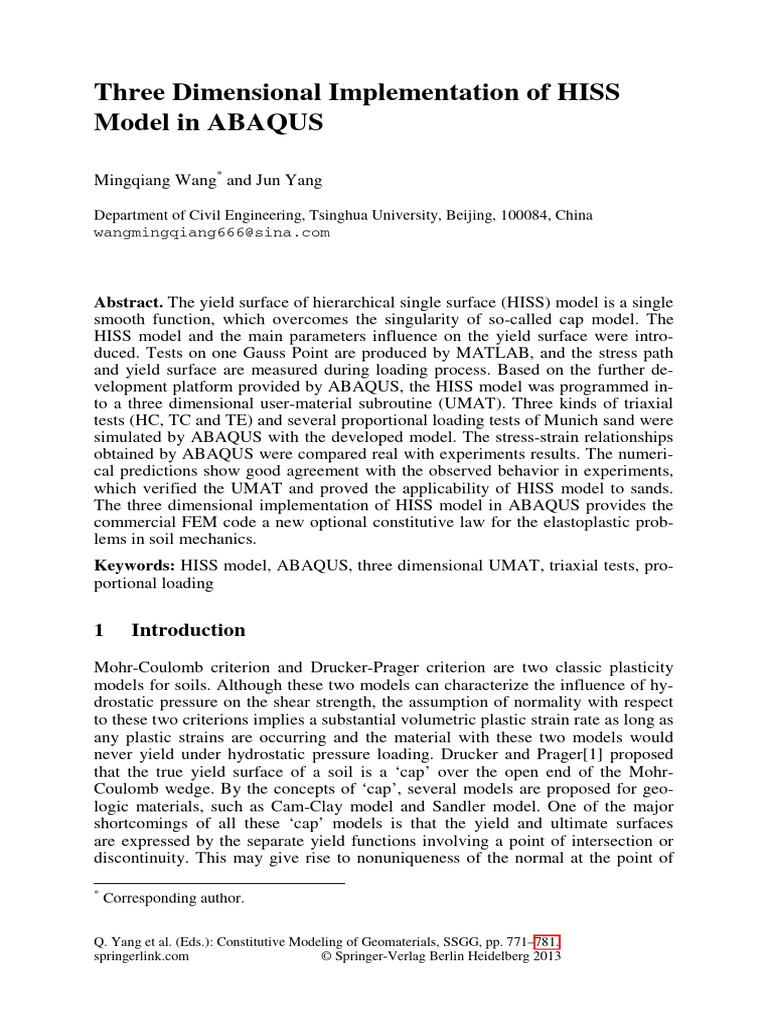 Wang 2013 | PDF | Yield (Engineering) | Strength Of Materials