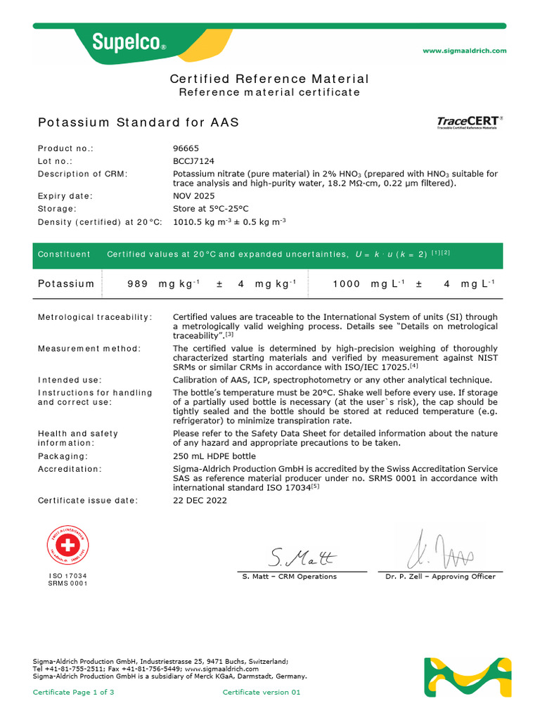 Certified Reference Material | PDF