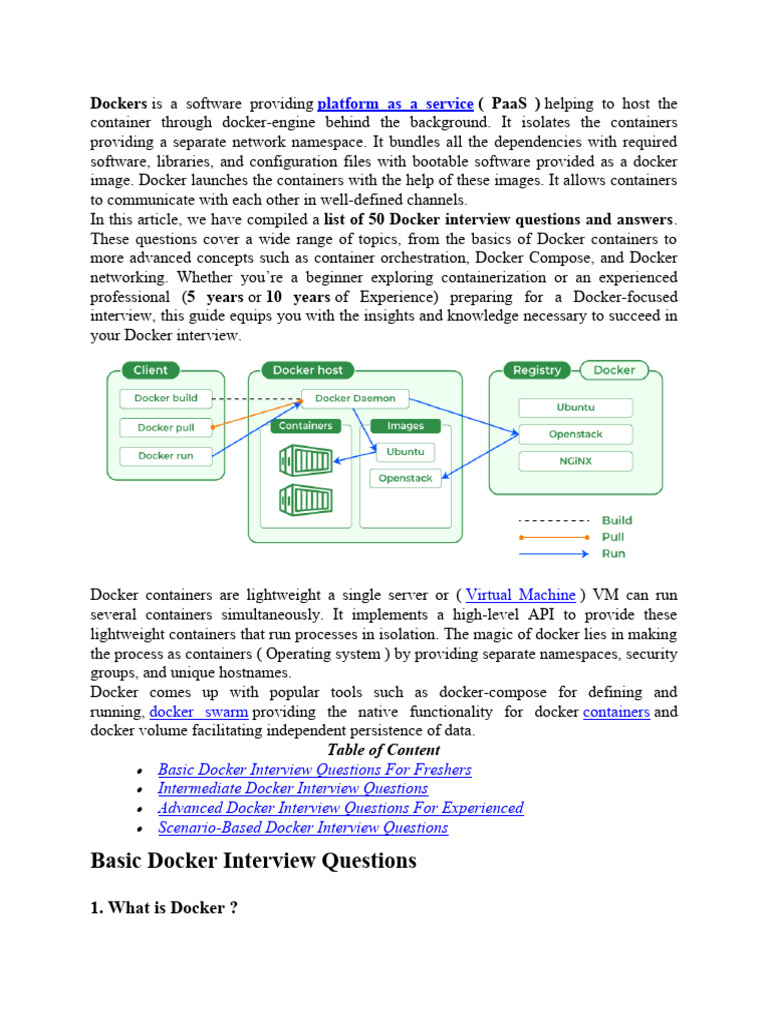 Top 50 Docker Interview Questions And Answers Pdf Computer Network Virtual Machine