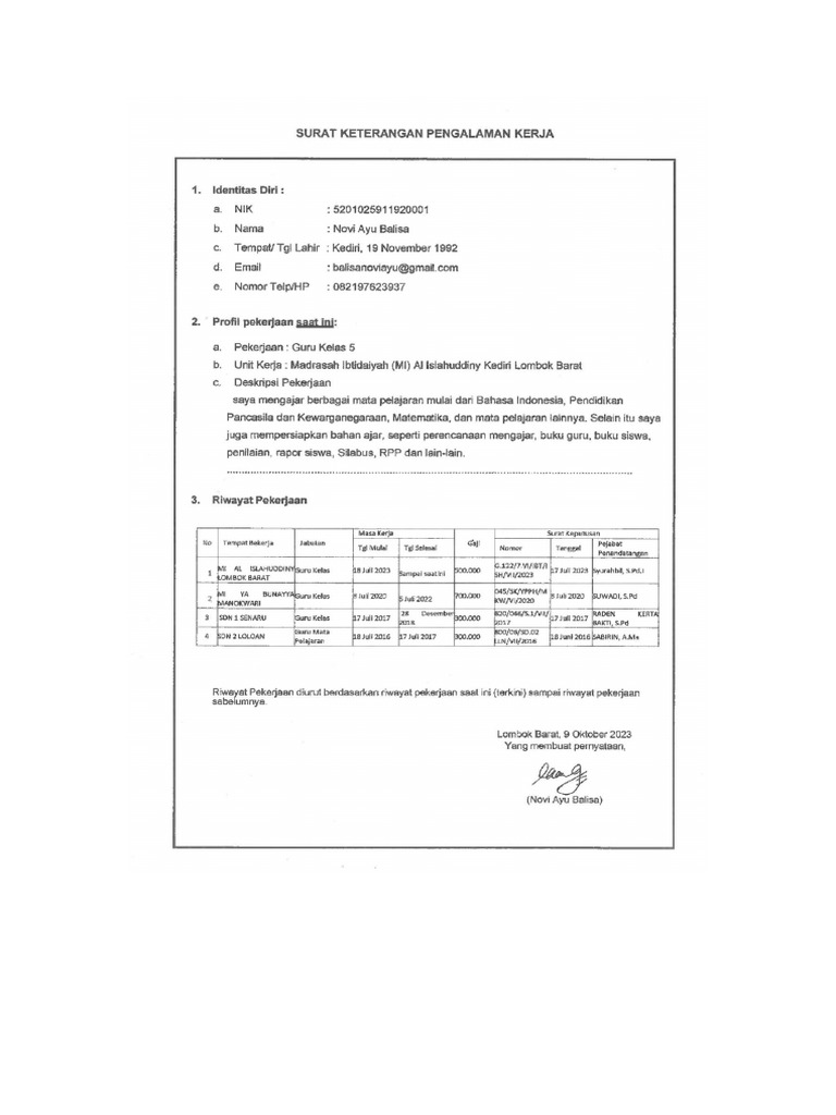 Pengalaman Kerja Baru | PDF