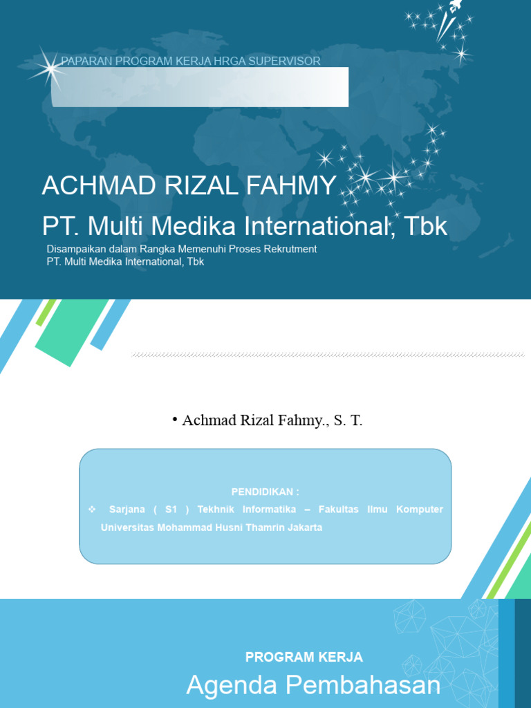 Presentasi Program Kerja Achmad Rizal Fahmy | PDF