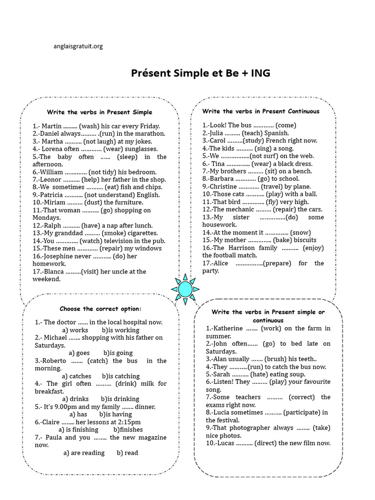 Present Simple Ou Being 1 | PDF