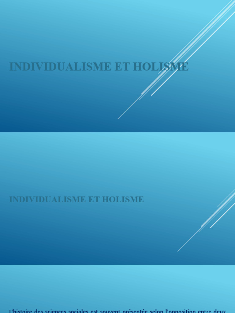 Individualisme Et Holisme2 | PDF | Individualisme | Holisme