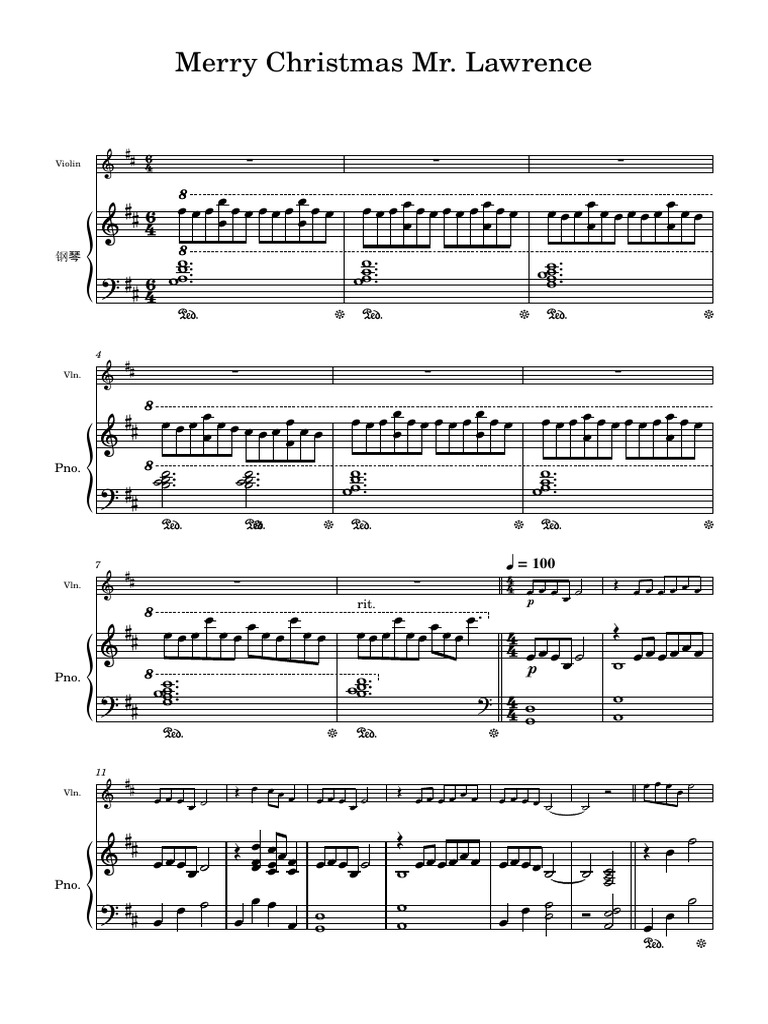 Merry - Christmas - Mr. - Lawrence Full Score | PDF