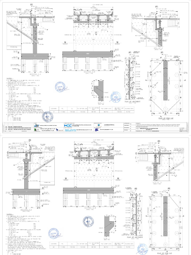 Abutment A1 & A2 Detail of MJB at CH - 1+490 (Sai River) | PDF | Road | Transport Infrastructure