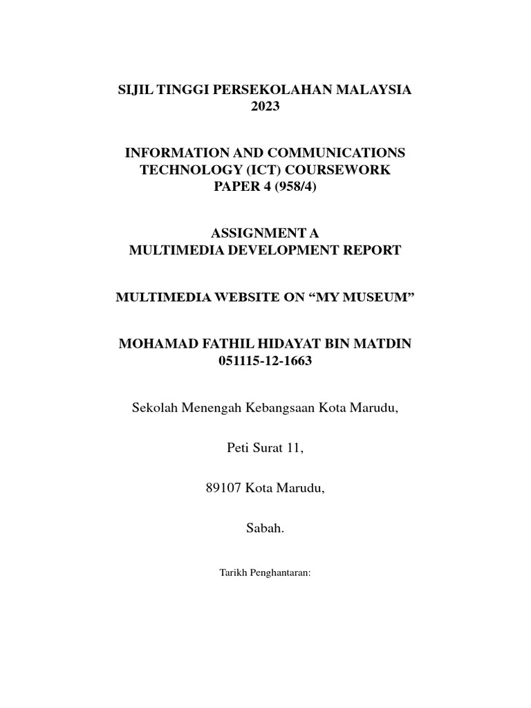 Kerja Kursus Ict Sem 1 | PDF