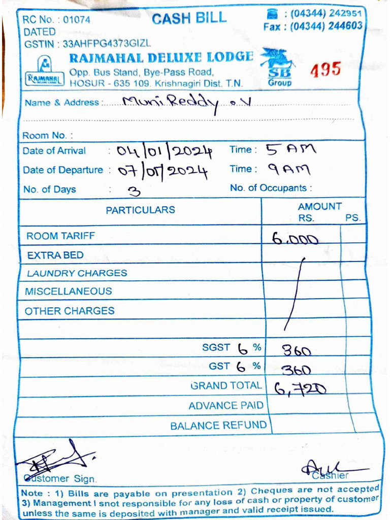 Lodge Bill - 04.01.24 | PDF