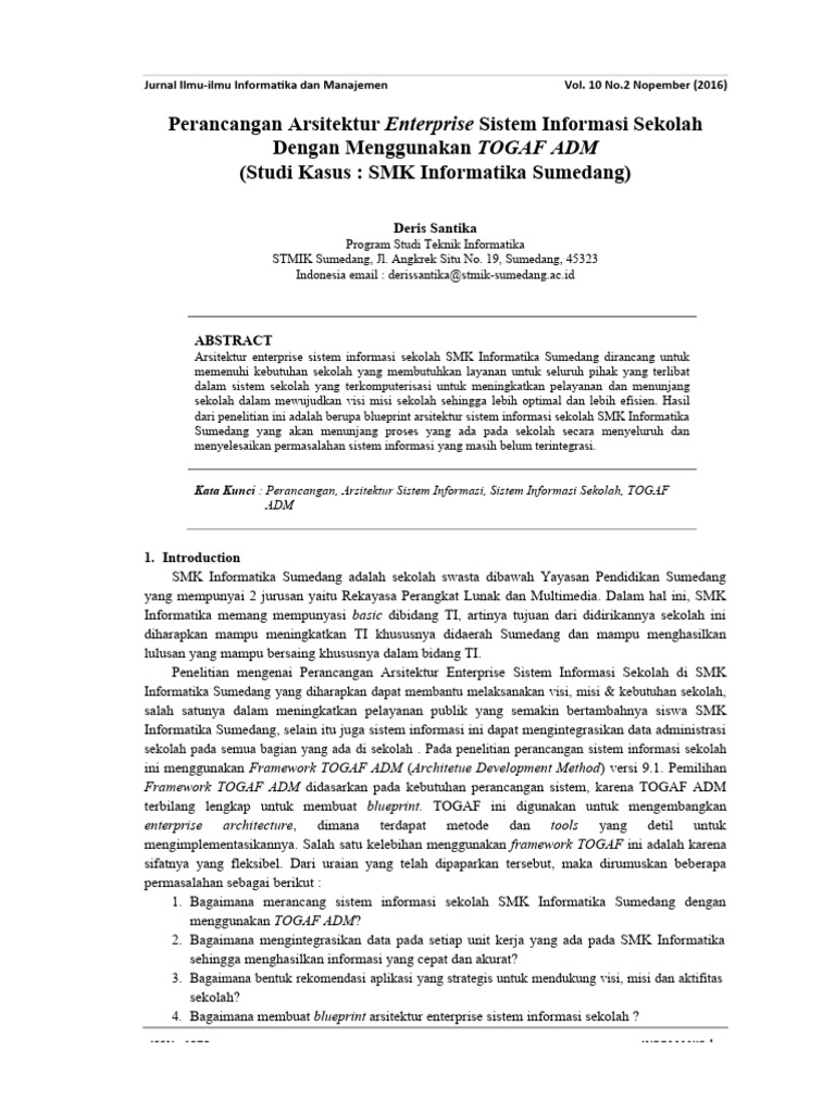 Perancangan Arsitektur Enterprise Sistem Ef4956d8 Pdf