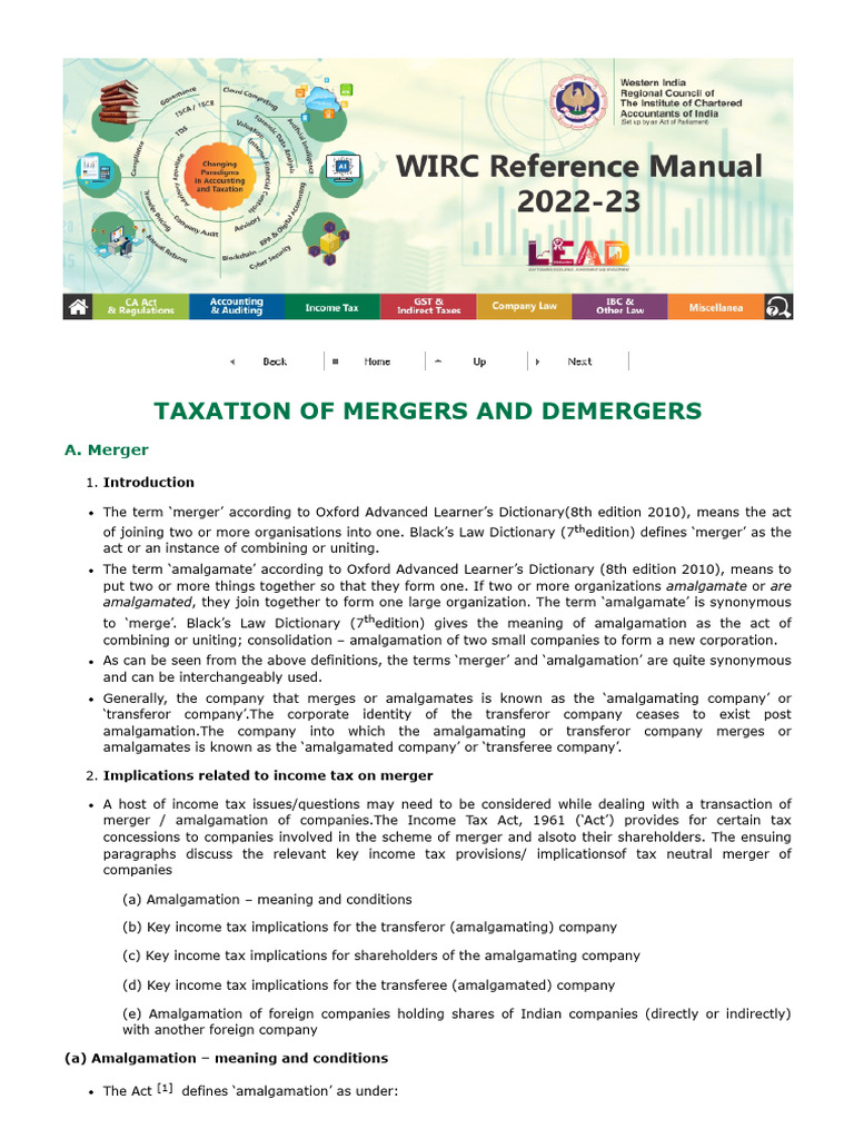 Merger Tax Reference Manual | PDF | Expense | Depreciation