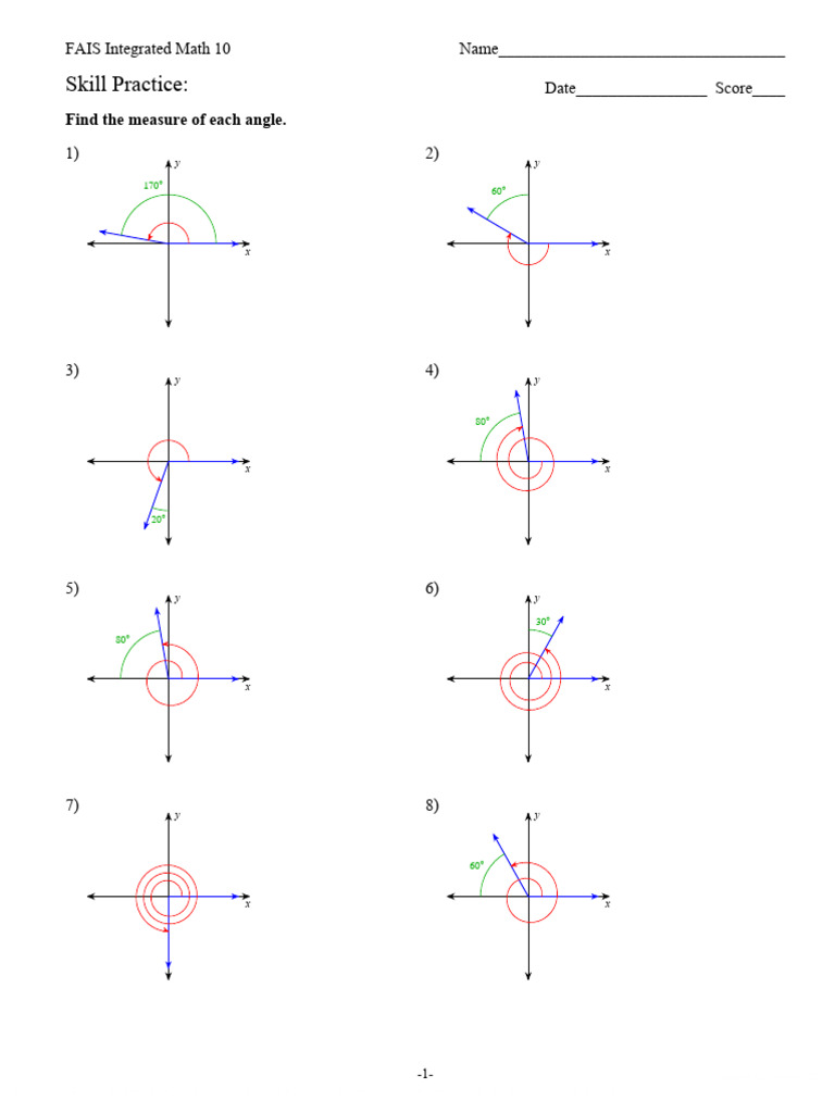Angle Measurement Practice Worksheet | PDF | Chess