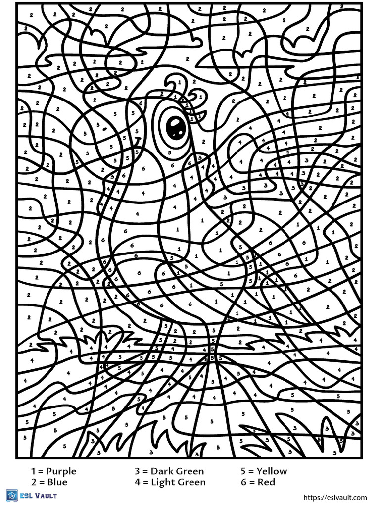 Parrot Color by Number Printable | PDF