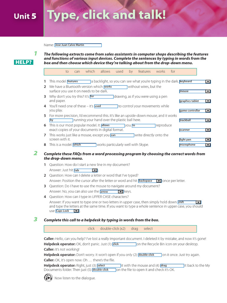 U05 Type Click Talk | PDF
