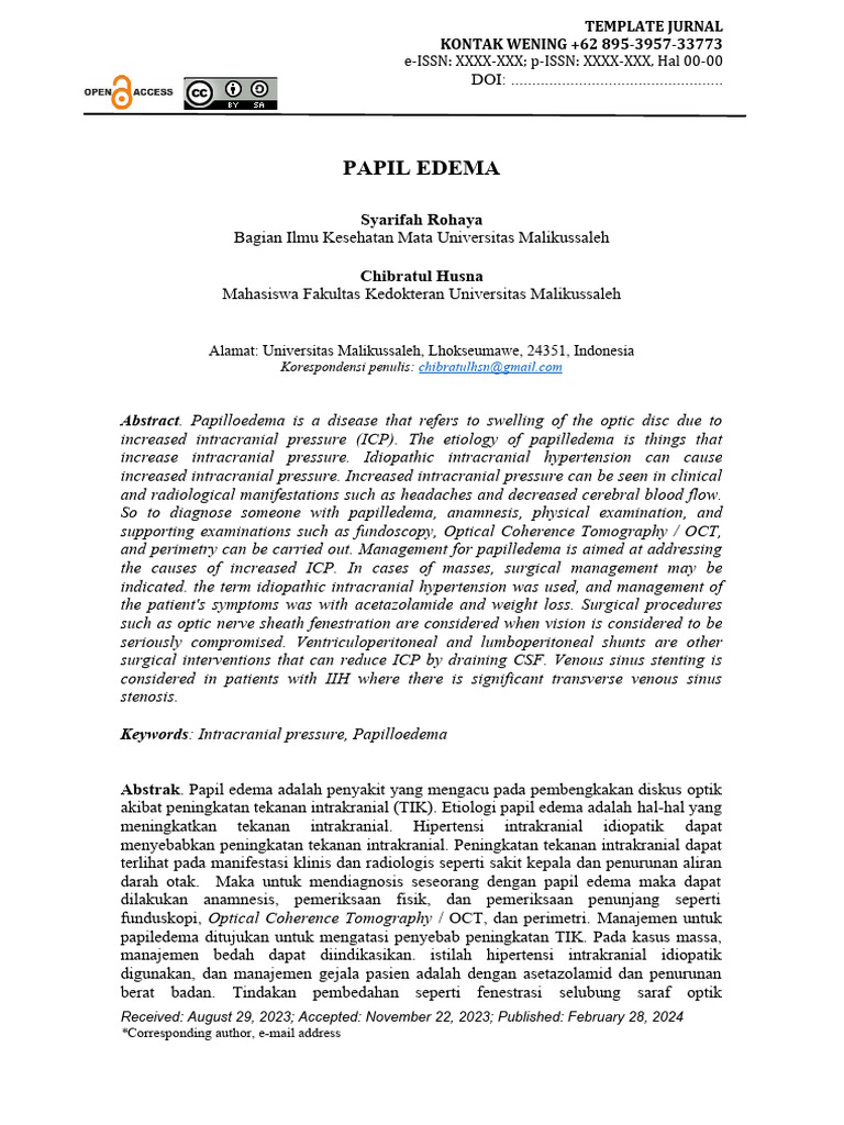Patogenesis dan Manajemen Papil Edema | PDF | Pengembangan Diri | Sains ...