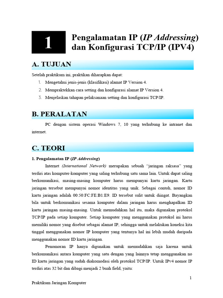 2 PJarkom Pengalamatan IPv4 IPv6 | PDF