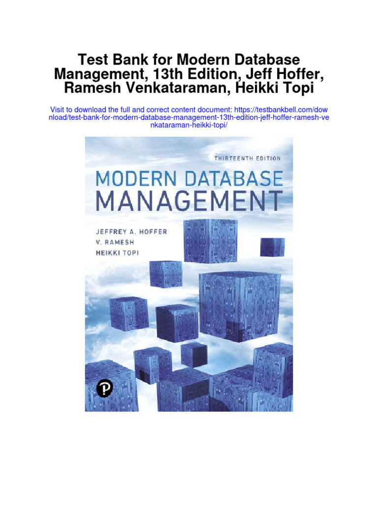 Instant Download Test Bank For Modern Database Management 13th Edition ...