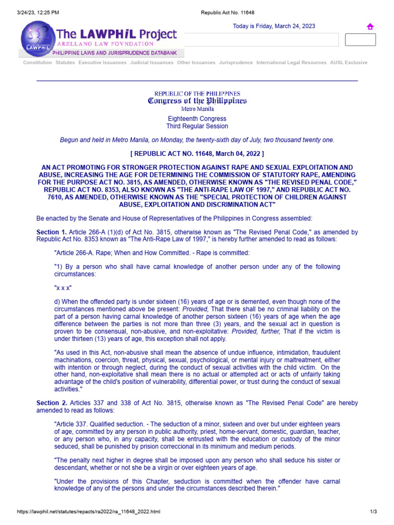 Republic Act No. 11648 | PDF
