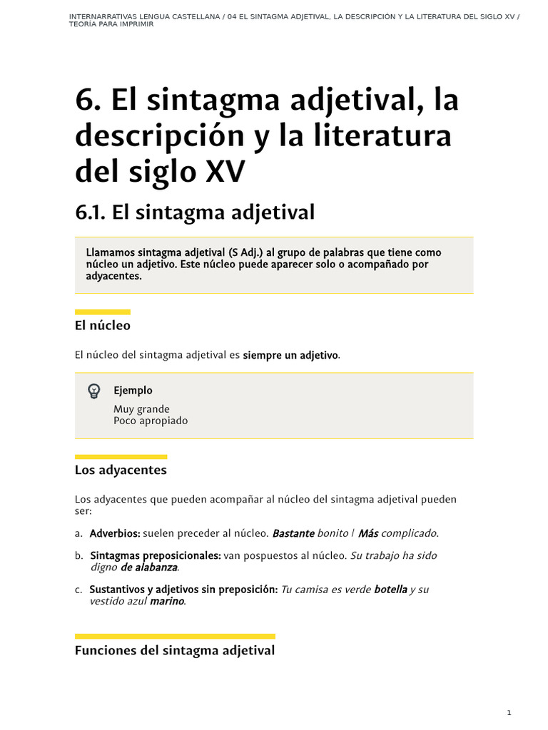 04 El sintagma adjetival la descripción y la literatura del siglo XV ...