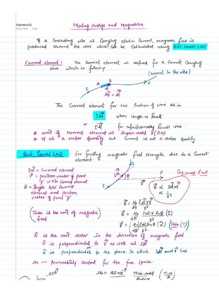 15 Magnetics Biot Savart Law and Fields | PDF