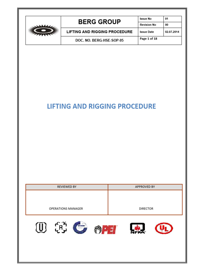 SOP 05- LIFTING AND RIGGING PROCEDURE | PDF