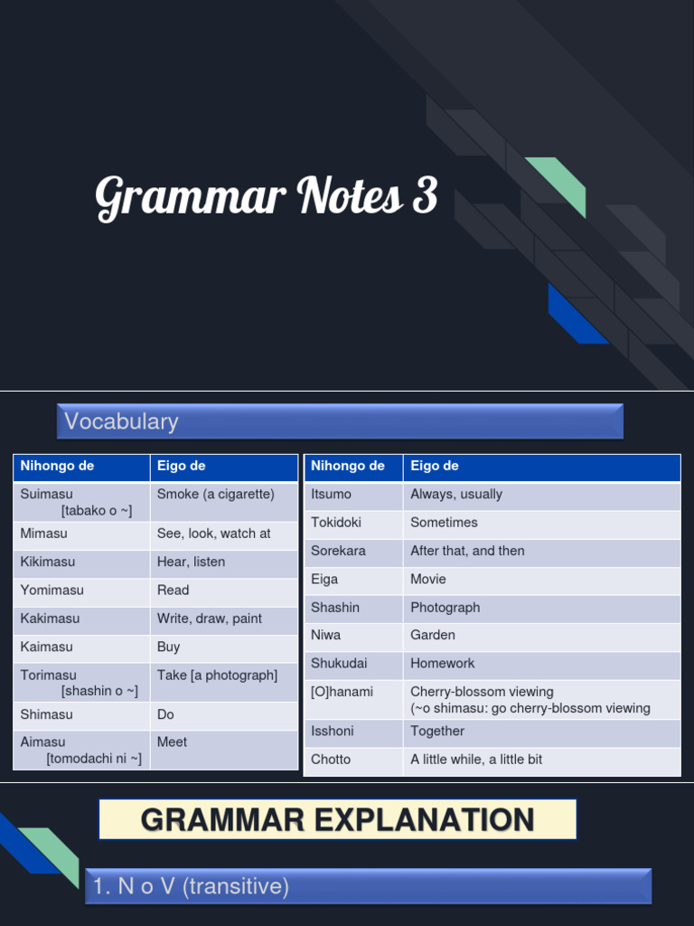 Grammar-Notes-3 | PDF | Linguistic Typology | Syntax