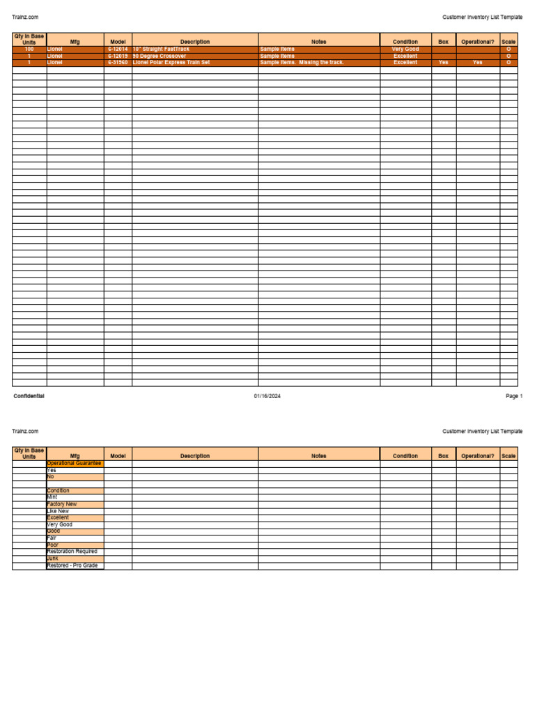 Inventory List Template | Download Free PDF | Inventory