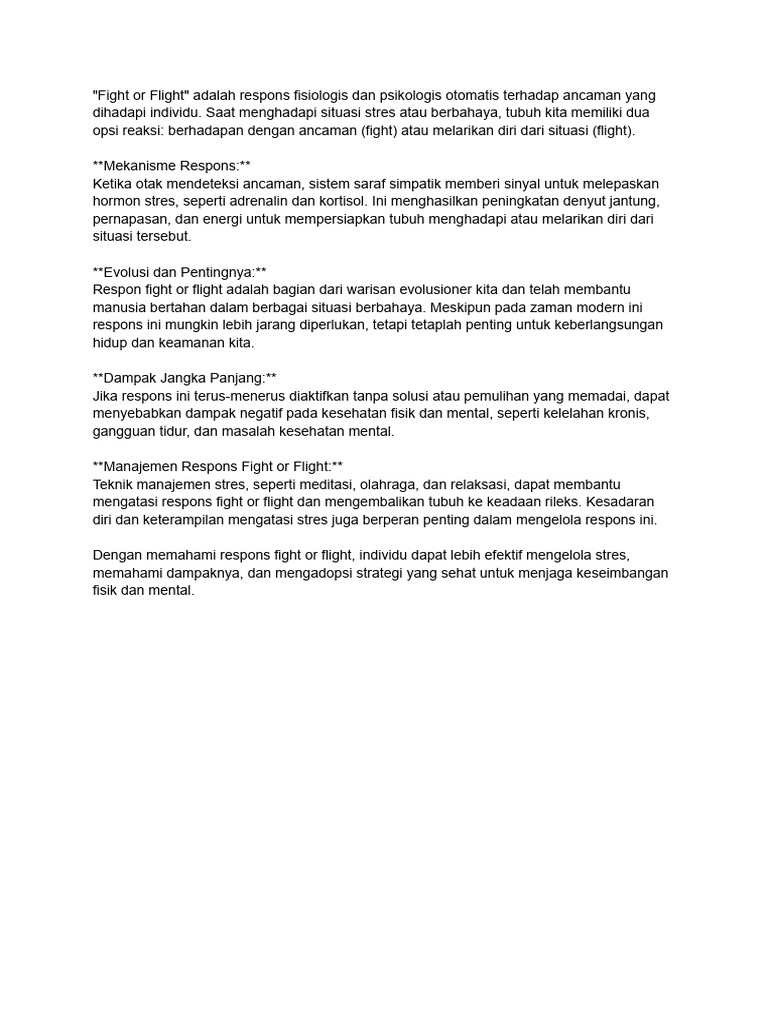 Apa Itu -Fight or Flight | PDF