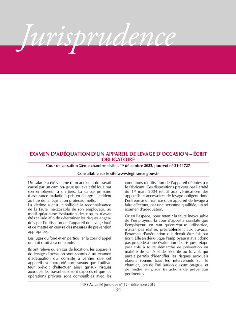 EXAMEN D'Adequation de Levage | PDF