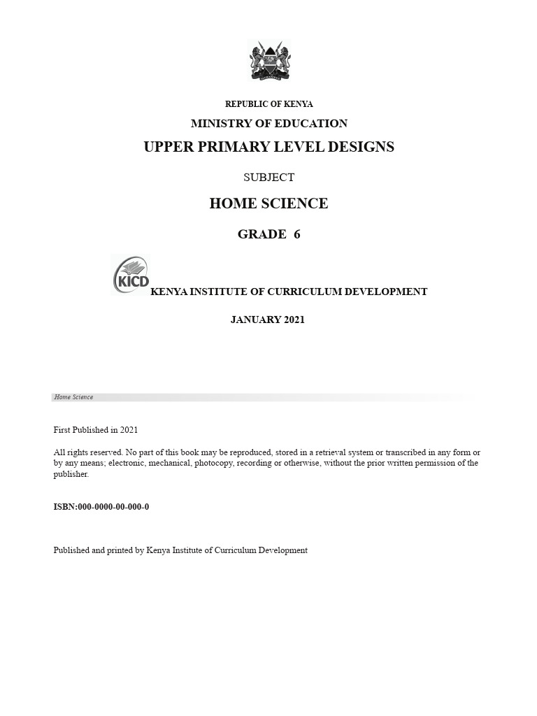 Grade 6 Curriculum Designs - Home Science | PDF | Curriculum | Learning