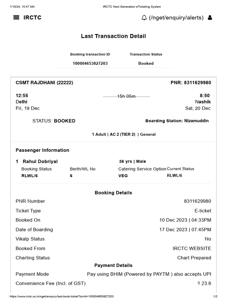 IRCTC Next Generation Eticketing System | PDF