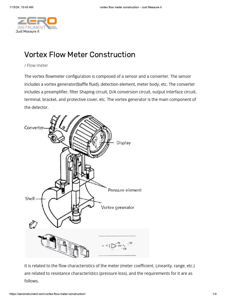 Vortex Flow Meter Construction - Just Measure It | PDF