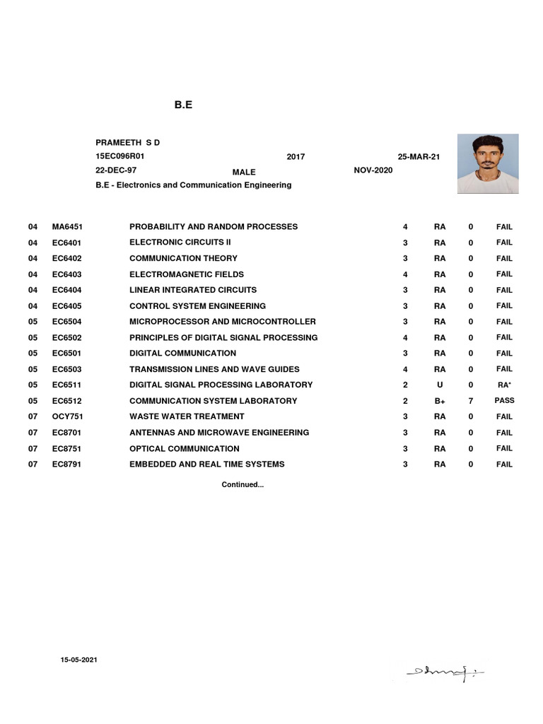 8th Sem Result | PDF | Telecommunications Engineering | Wireless