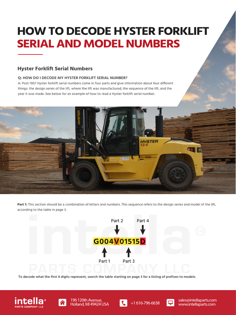 How To Decode Hyster Forklift Serial and Model Numbers 2023 | PDF
