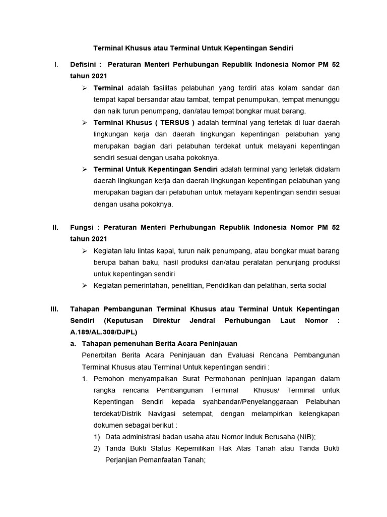 Panduan Terminal Khusus dan TUKS | PDF | Teknologi & Rekayasa