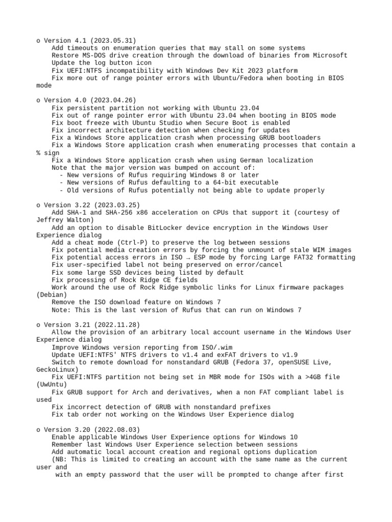 Change Log | PDF | Booting | Microsoft Windows