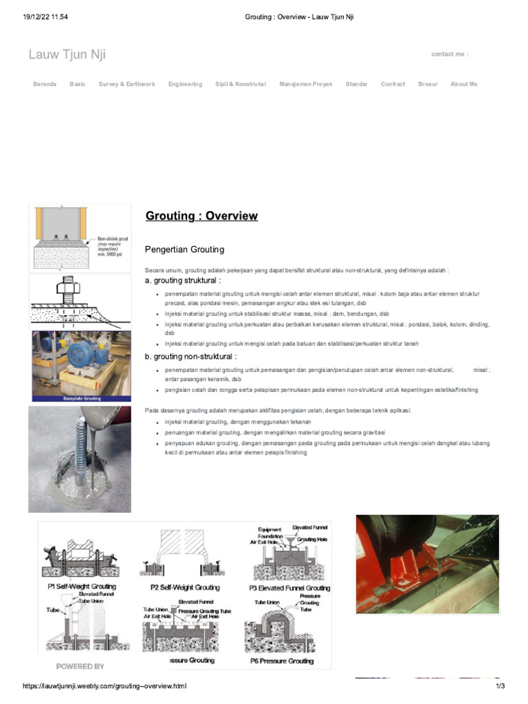 Grouting - Overview - Lauw Tjun Nji | PDF | Home & Garden