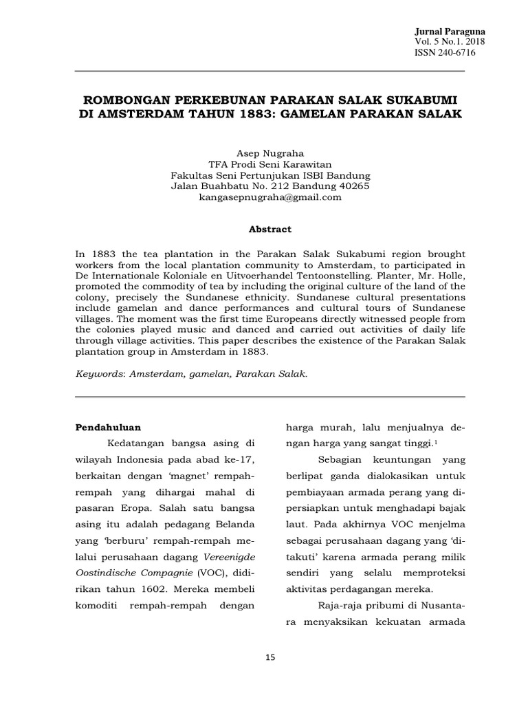 Rombingan Perkebunan Parakan Salak Sukabumi Di Amsterdam Tahun 1883 ...