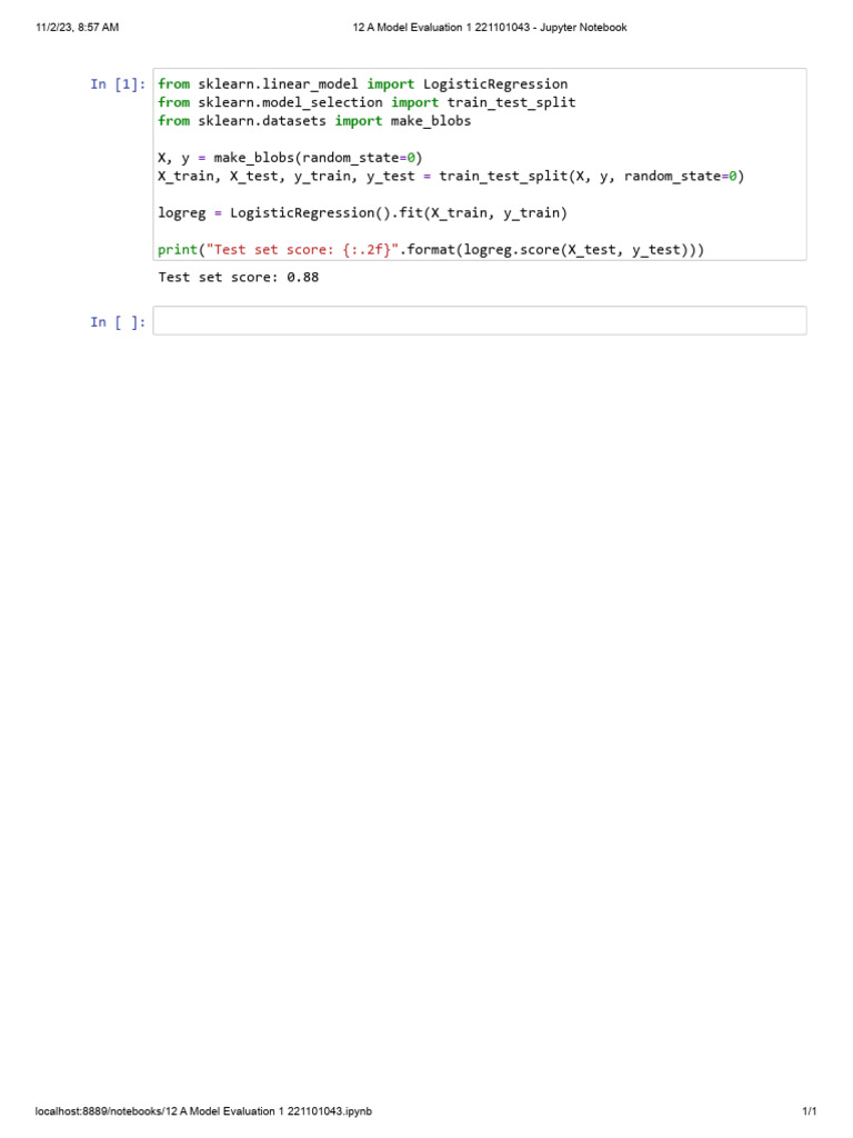 12 A Model Evaluation 1 221101043 Jupyter Notebook Pdf Technology And Engineering