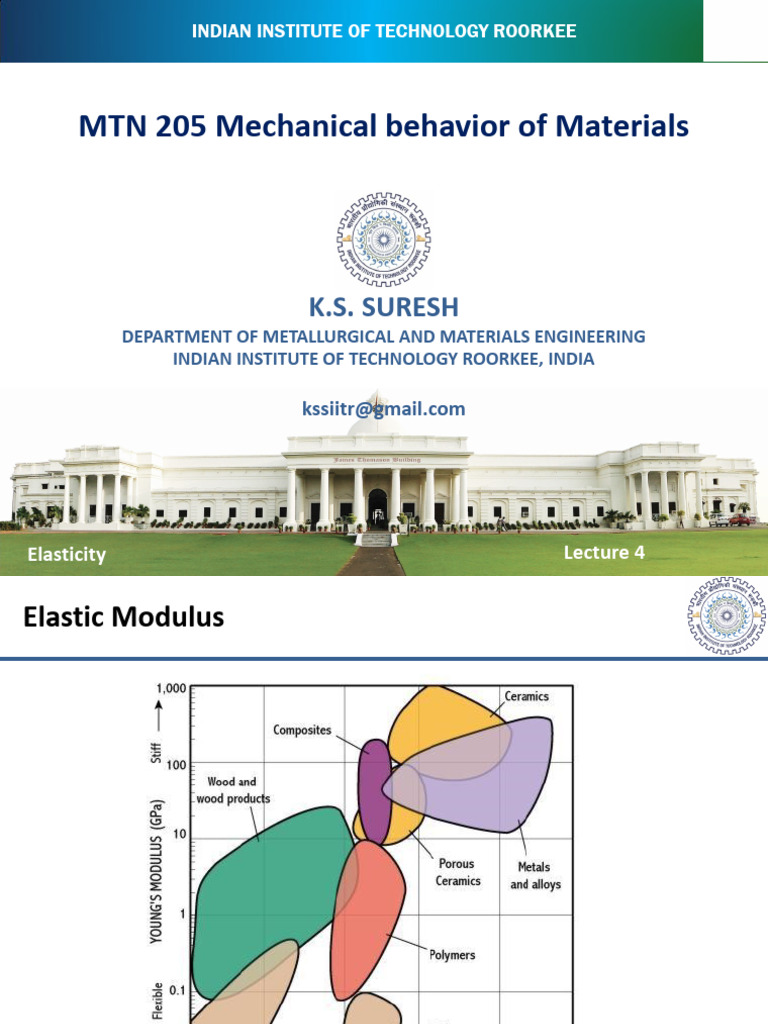 Lecture-4 Elasticity | PDF | Elasticity (Physics) | Young's Modulus Lecture-4 Elasticity | PDF | Elasticity (Physics) | Young's Modulus