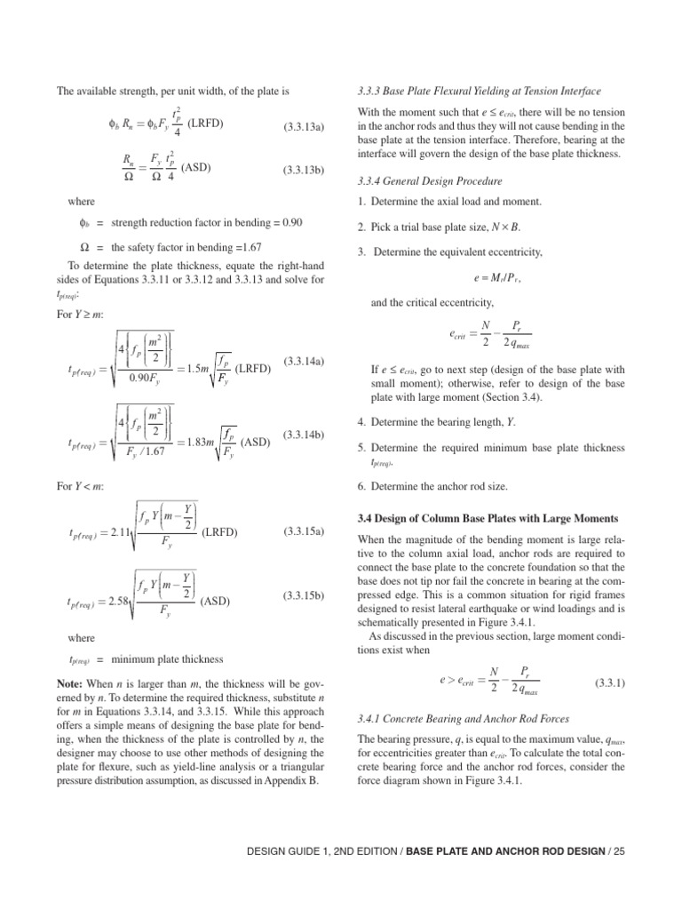 Base Plate and Anchor Rod Design Guide | PDF
