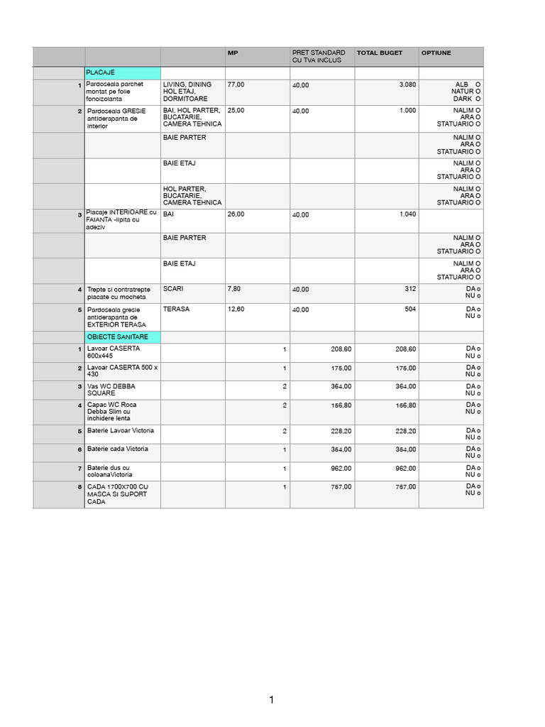 Fisa Client Finisaje | PDF
