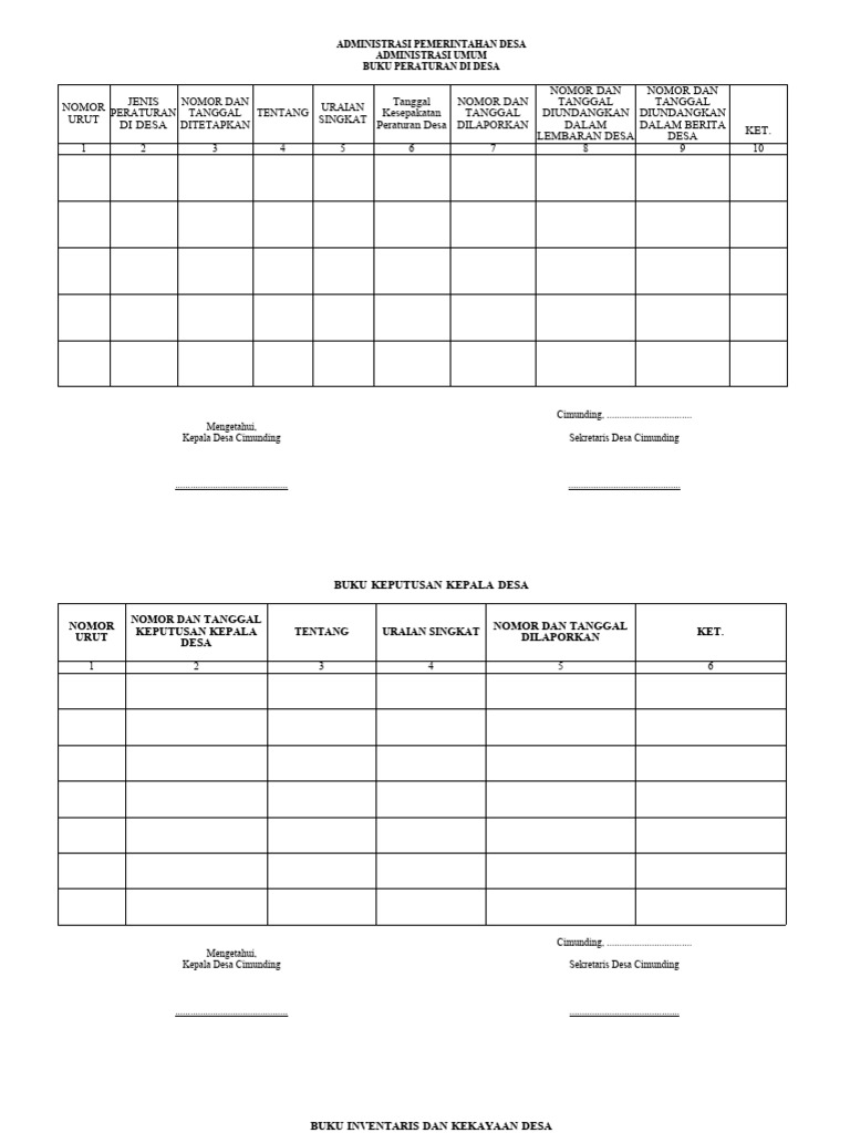 Buku Administrasi Pemerintahan Desa | PDF