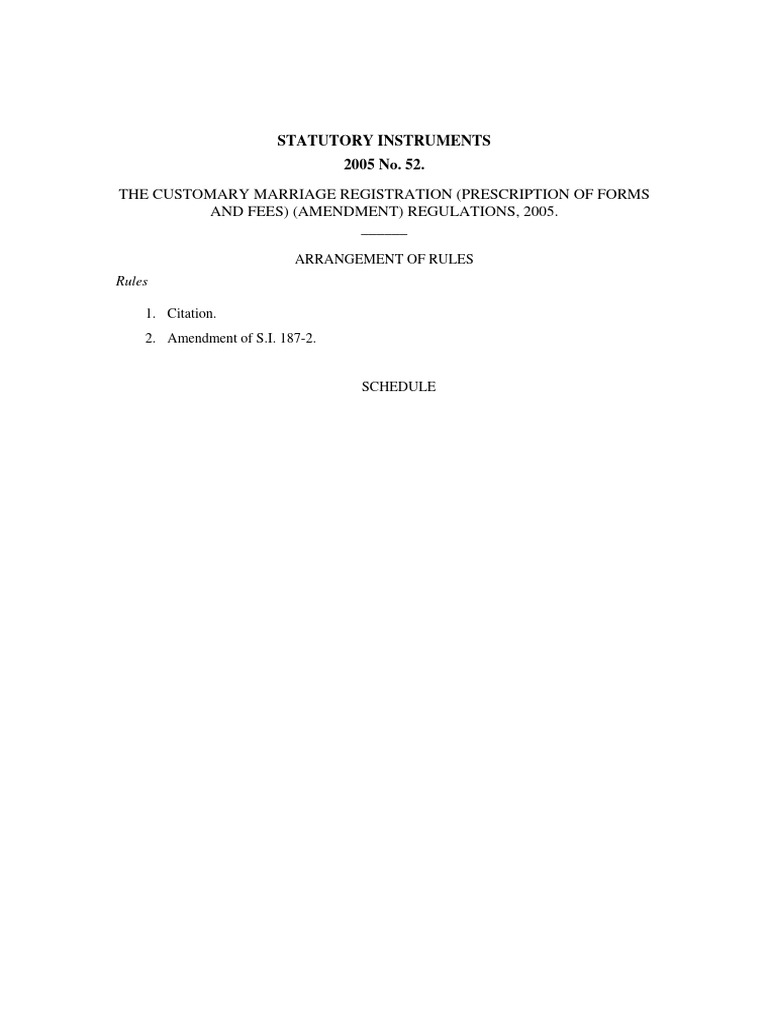 The Customary Marriage Registration (Prescription of Forms and Fees ...