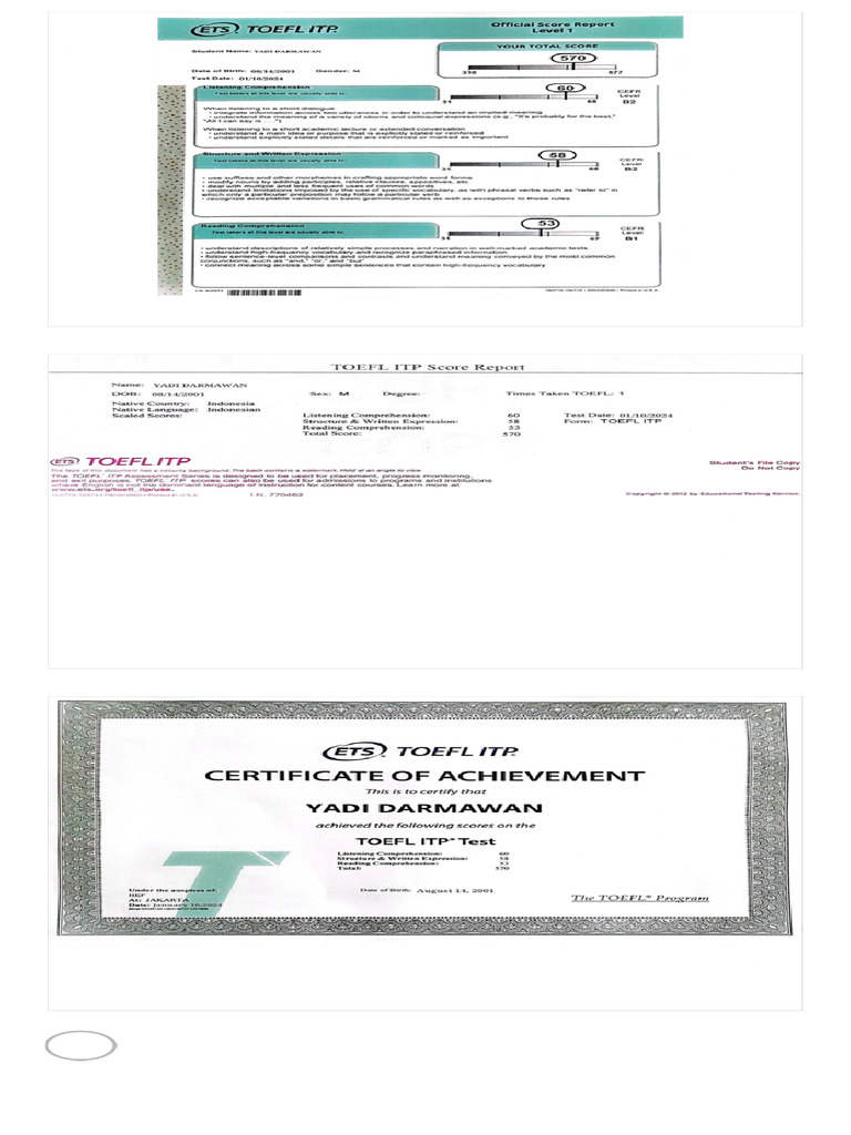 TOEFL ITP Yadi PDF | PDF