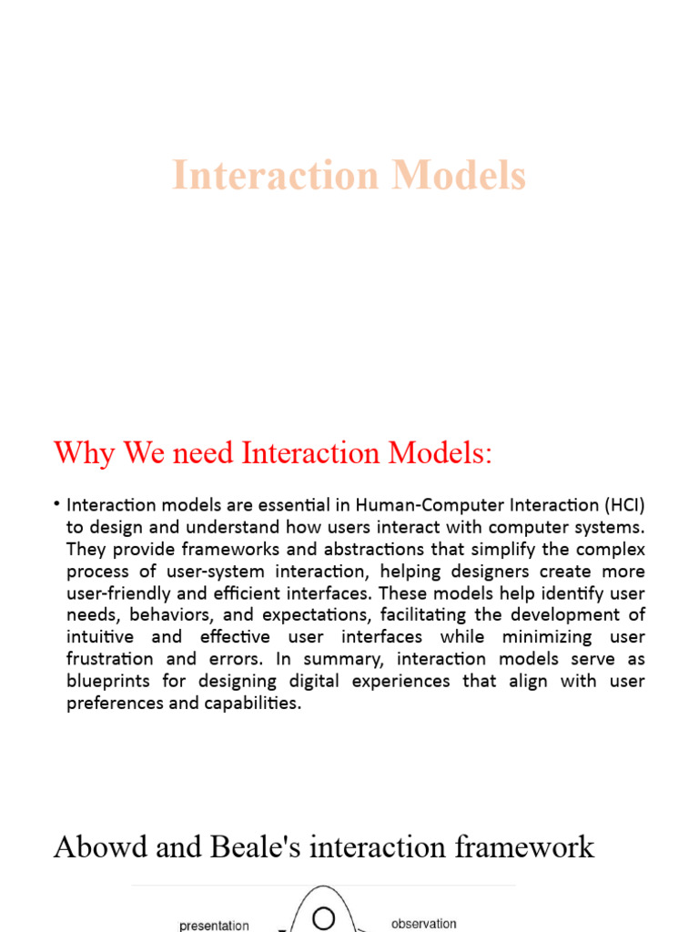 Interaction Models | PDF | Human–Computer Interaction | System