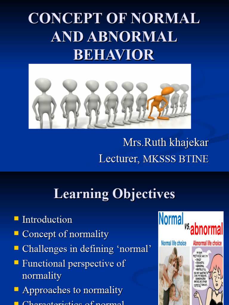 Concept Normal Abnormal Behavior | PDF | Mental Disorder | Mental Health
