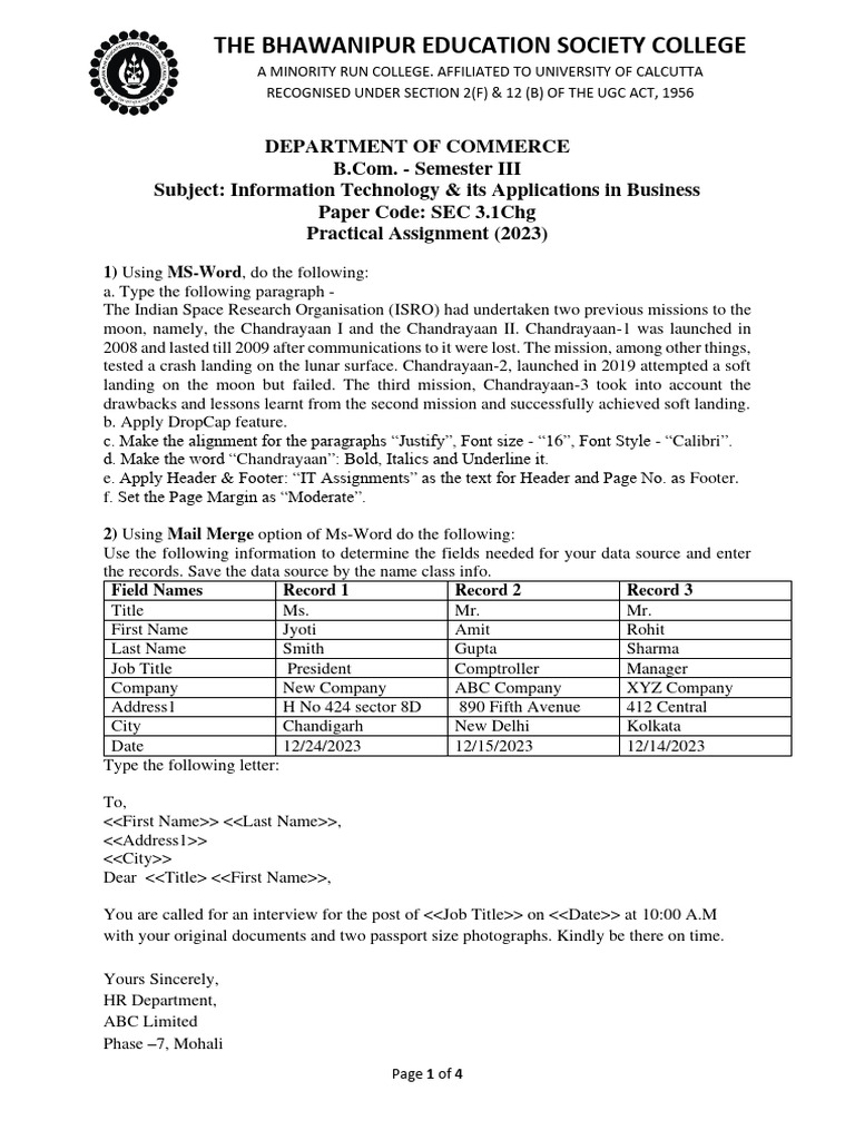 IT Practical Assignment | PDF